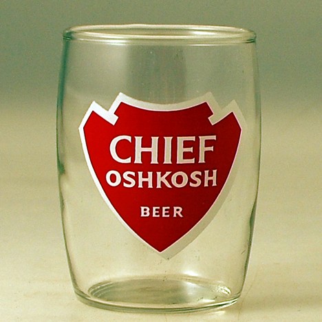 Chief Oshkosh Red and White Print at Breweriana.com