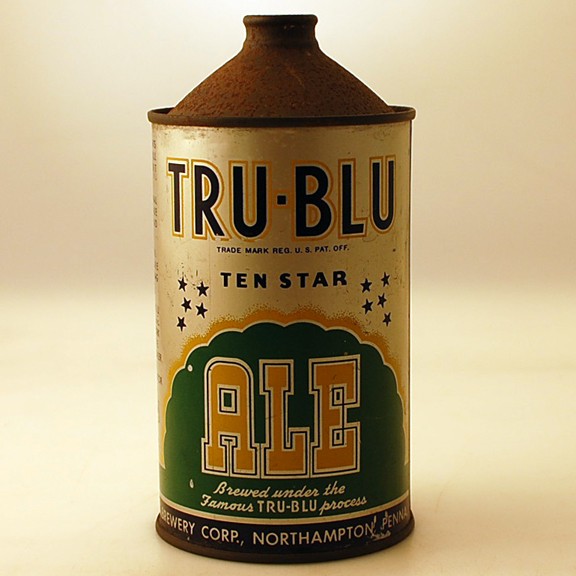 Tru Blu Ale Quart Cone Top at Breweriana.com