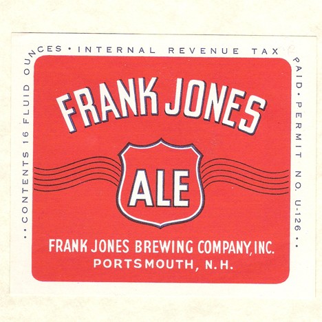 Frank Jones Ale Red Label at Breweriana.com